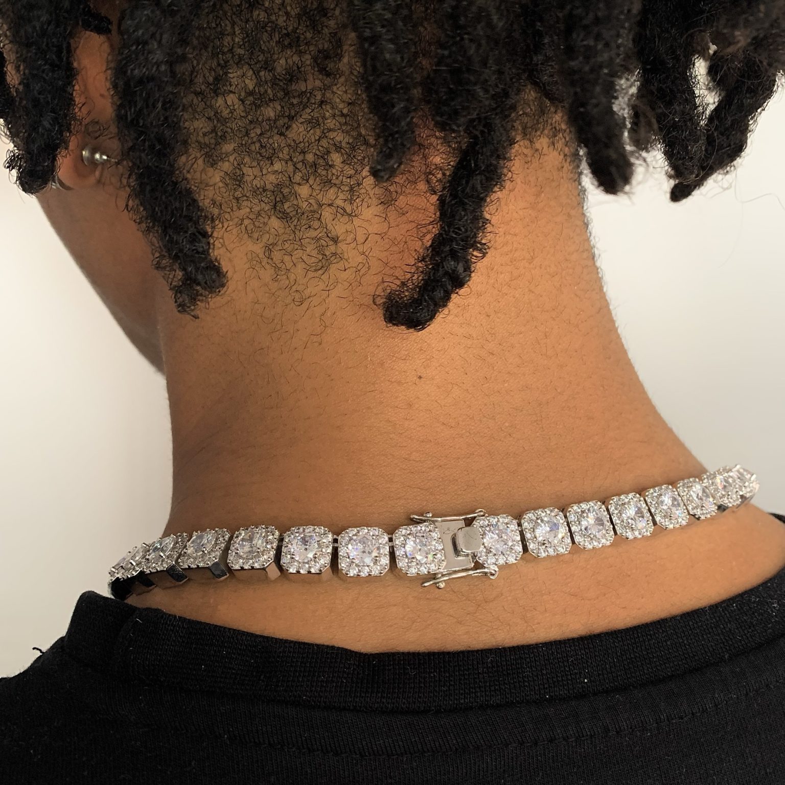 10mm Iced Out Solitaire Tennis Chain in White Gold – Jewlz Express